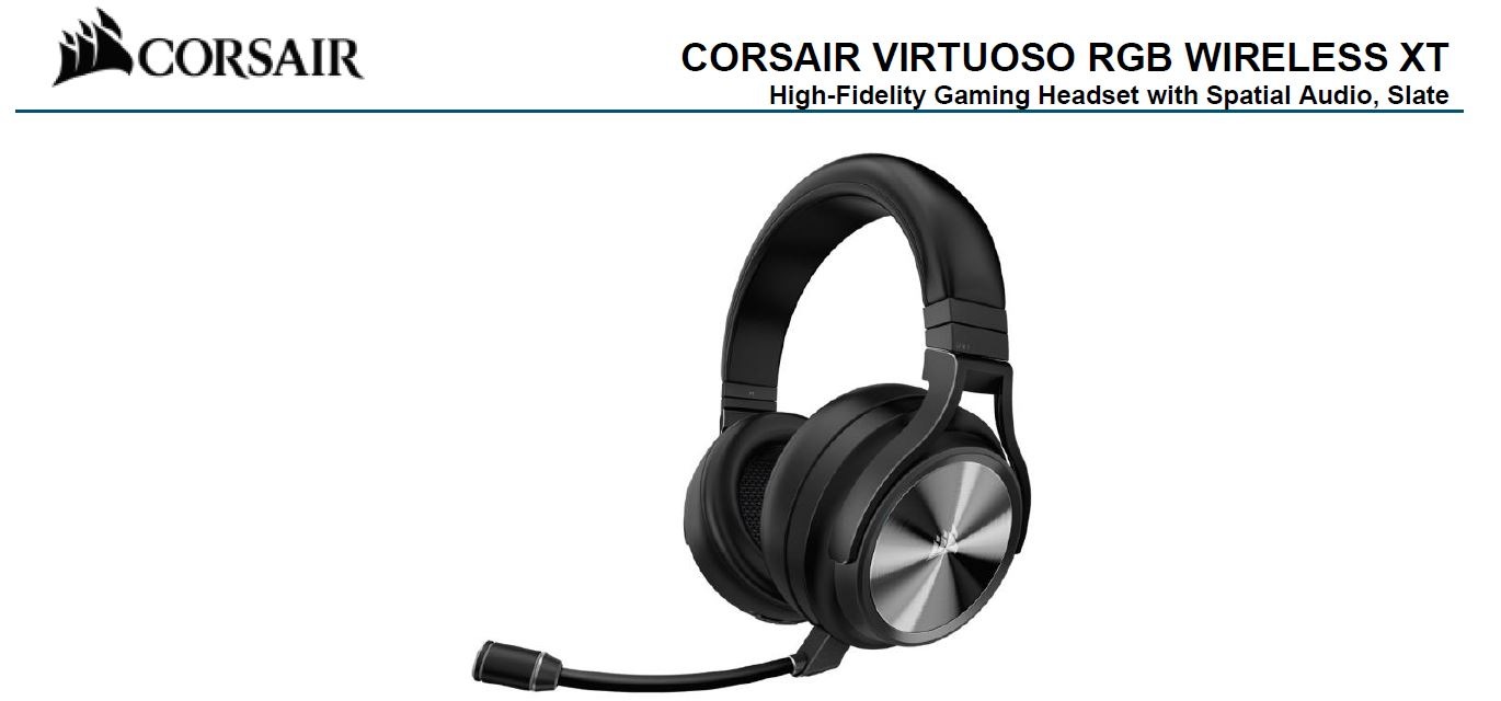 Buy CORSAIR Virtuoso RGB Wilress XT Black 7.1 Audio. High Fidelity ...