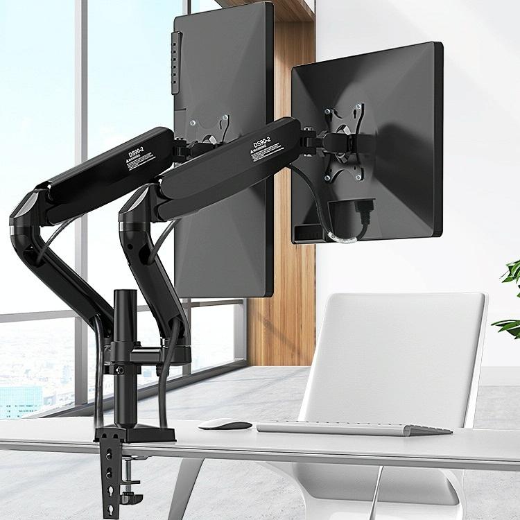 Buy Double Screen Desktop Monitor Bracket - Air Pressure Lift - MyDeal ...