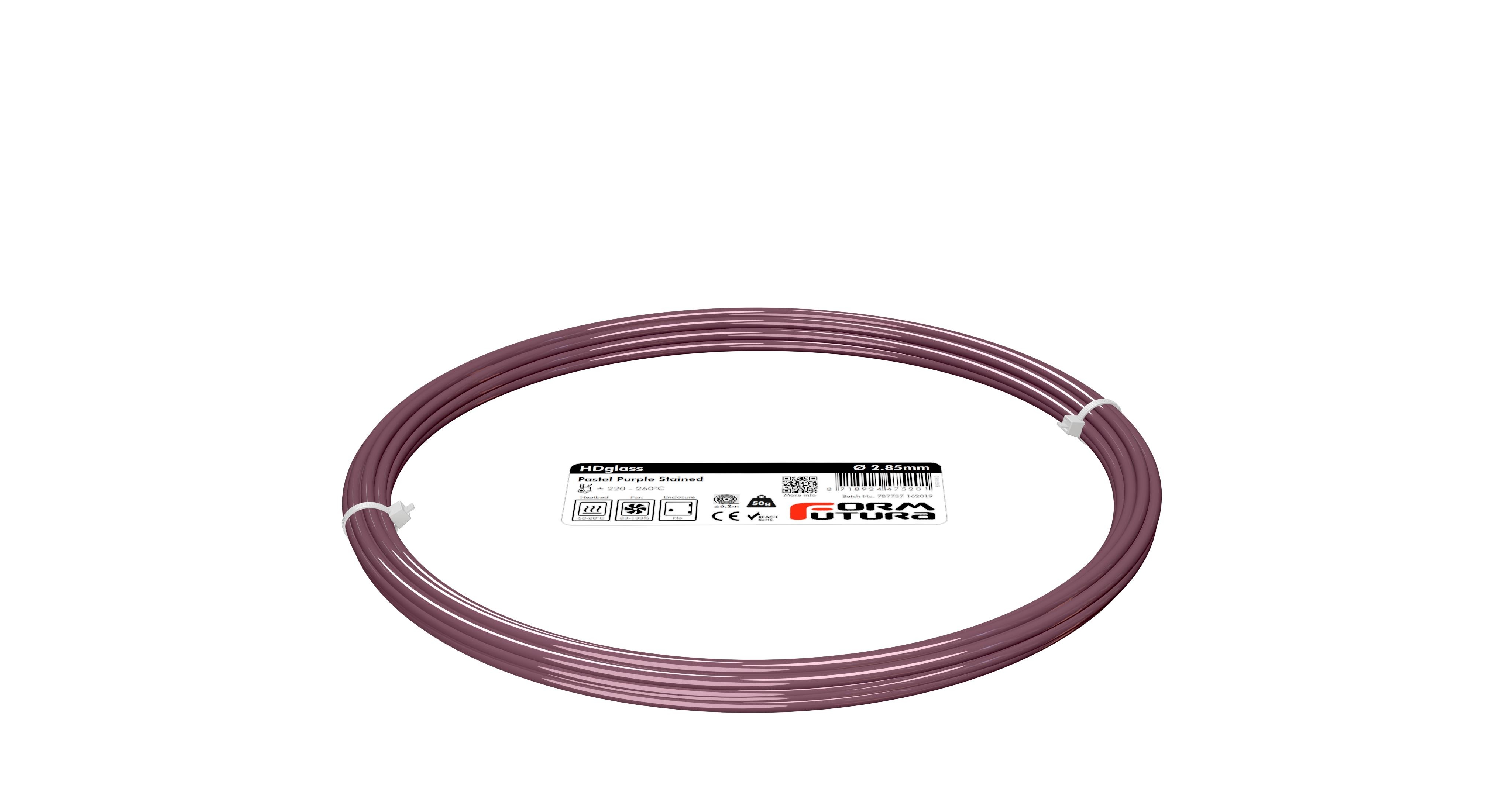 Buy PETG Filament HDglass 2.85mm Pastel Purple Stained 50 gram 3D ...