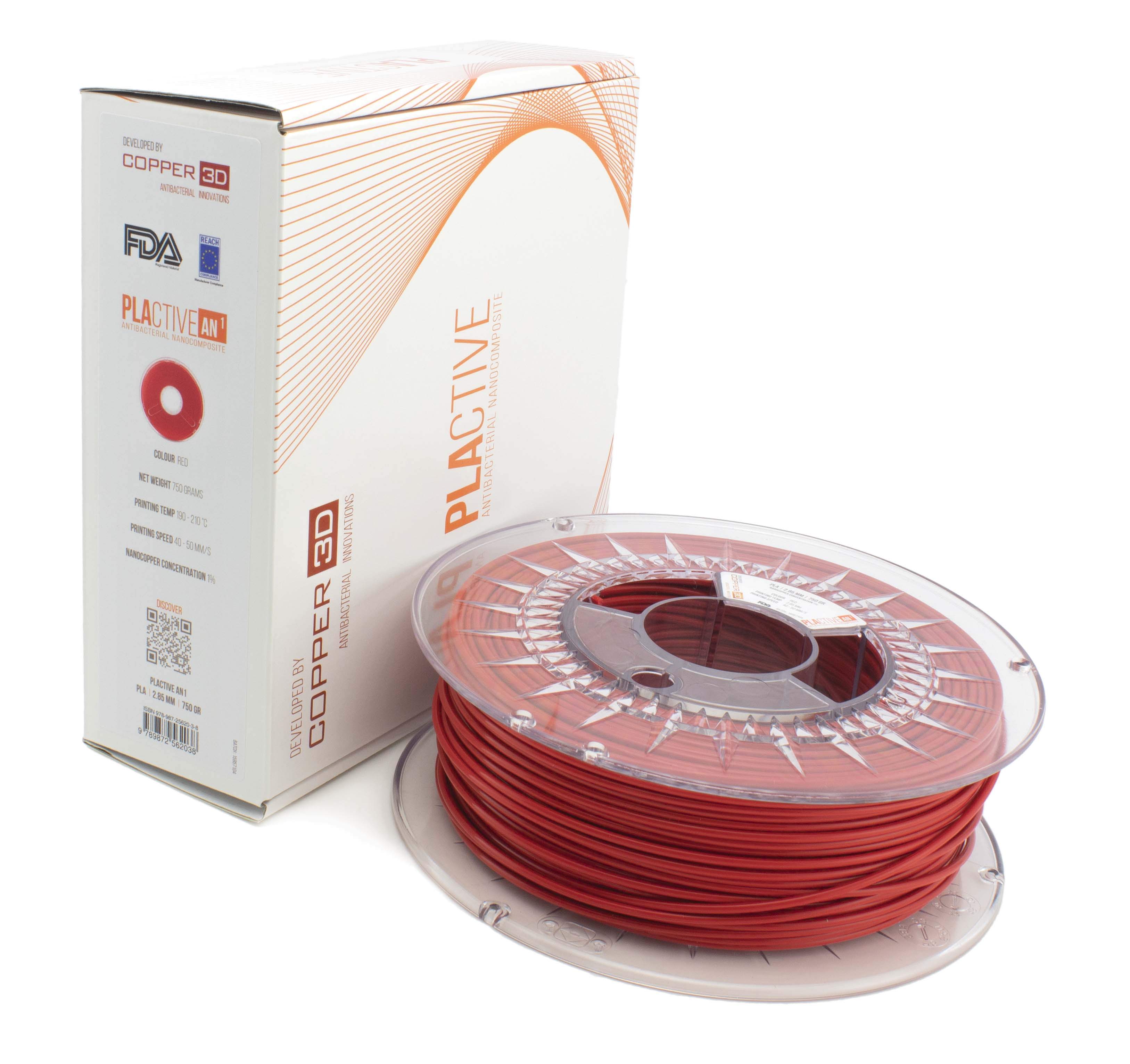 Buy PLA Filament Copper 3D PLActive - Innovative Antibacterial 2.85mm ...