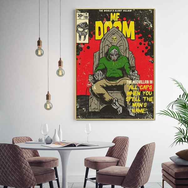 Buy Wall Art 60cmx90cm MF DOOM Music Gold Frame Canvas - MyDeal Australia