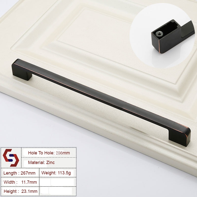 Buy Zinc Kitchen Cabinet Handles Drawer Bar Handle Pull black+copper ...