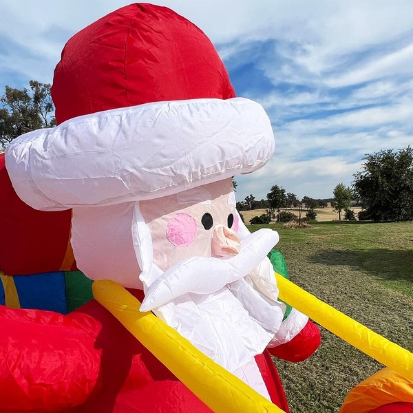 Buy 3.4m Santa Sleigh and Reindeer Inflatable - MyDeal Australia