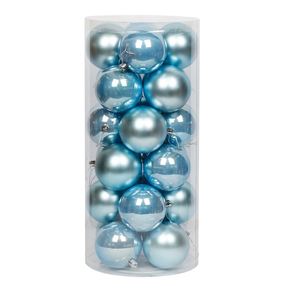 Buy Baby Blue Christmas Baubles 80mm Pearl Matt Packs - MyDeal Australia