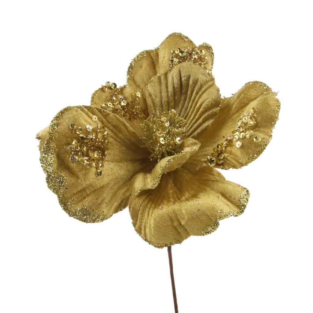 Buy GOLD Magnolia Flower Pick 27cm x 16cm - MyDeal Australia