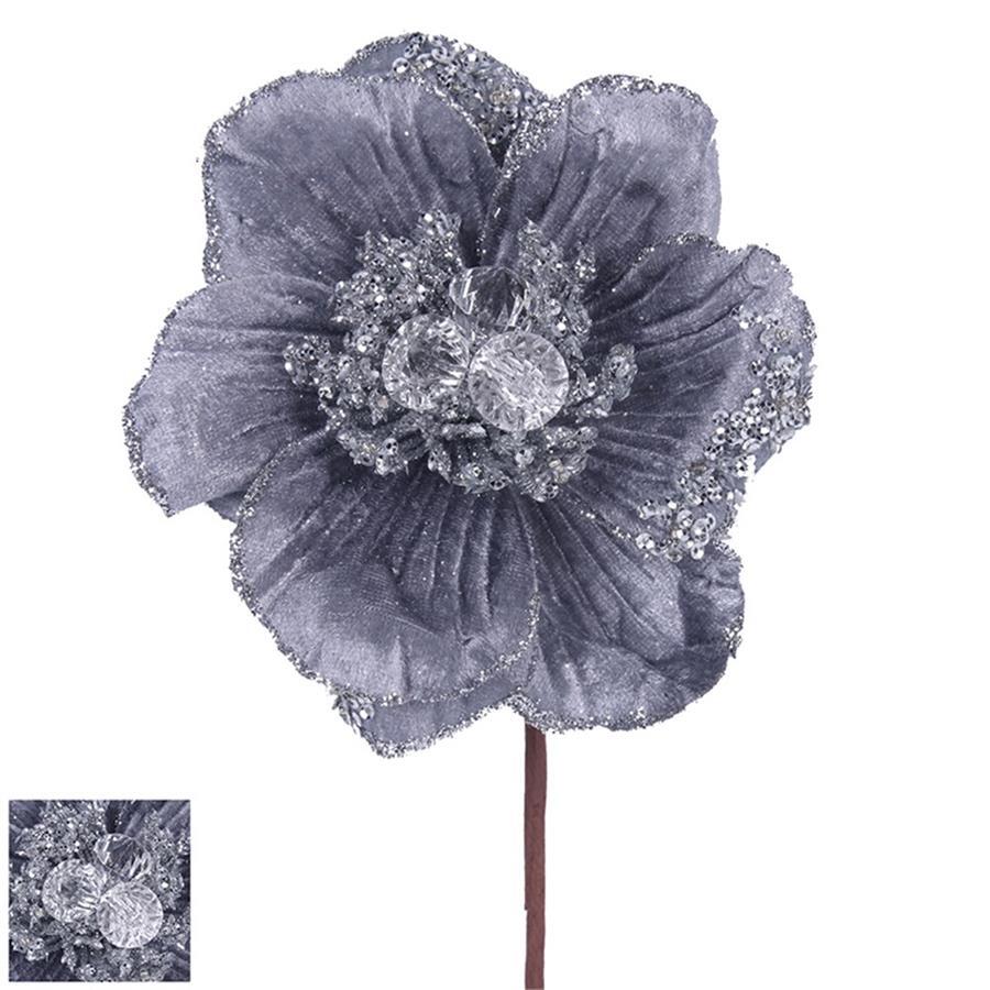Buy Silver Pick Magnolia Flower With Jewels 45cm - MyDeal Australia