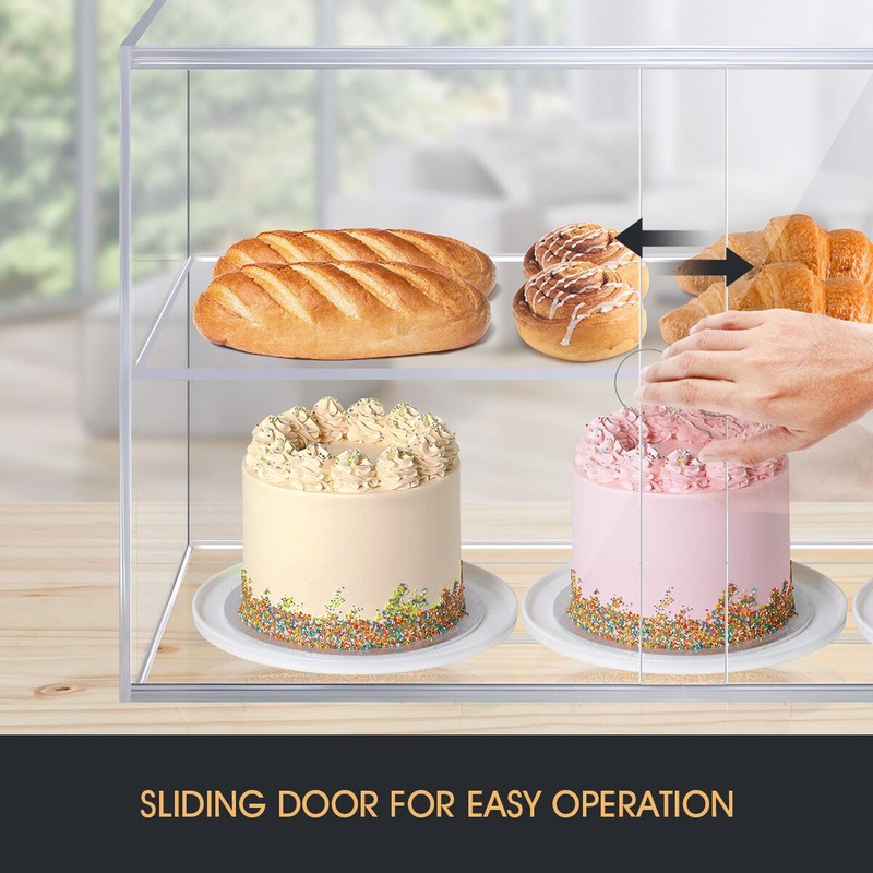 Buy 2 Tier Cupcake Cabinet Display Shelf Unit Acrylic Cake Bakery Case ...