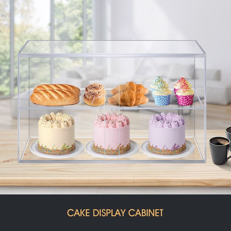 Buy 2 Tier Cupcake Cabinet Display Shelf Unit Acrylic Cake Bakery Case ...
