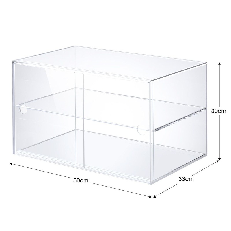 Buy 2 Tier Cupcake Cabinet Display Shelf Unit Acrylic Cake Bakery Case ...