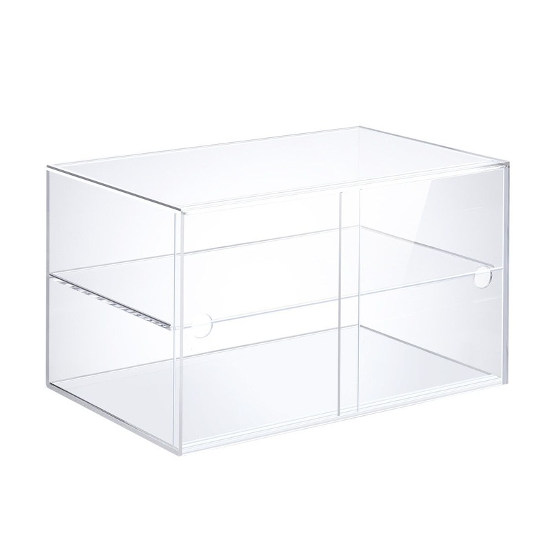 Buy 2 Tier Cupcake Cabinet Display Shelf Unit Acrylic Cake Bakery Case ...