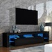 200cm TV Stand Cabinet 2 Drawers LED Entertainment Unit Wood Storage ...