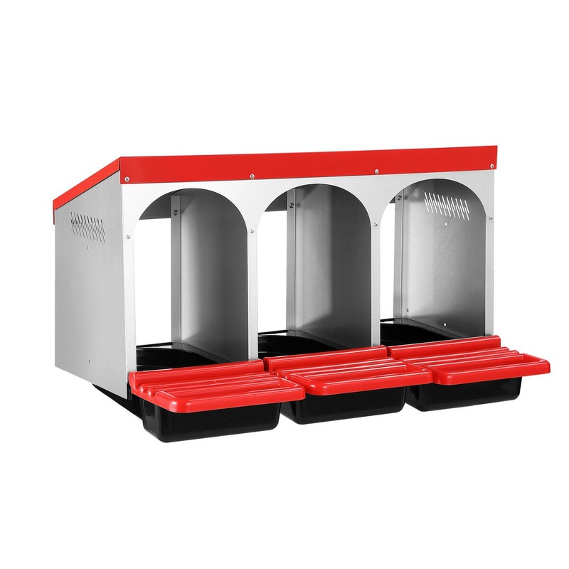 Buy 3 Hole Chicken Nesting Box Hen Roll Away Laying Boxes Chook Nest ...