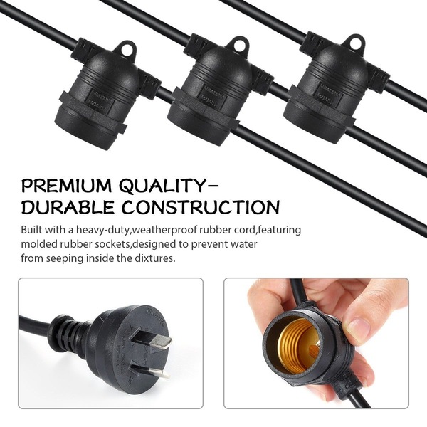 Buy 32M LED String Lights Weatherproof Outdoor Festoon Bulbs with 31 ...