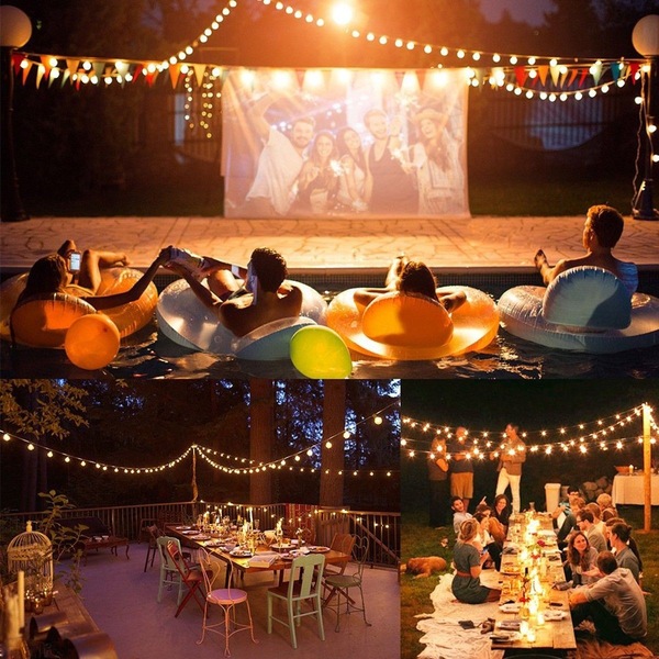 Buy 32M LED String Lights Weatherproof Outdoor Festoon Bulbs with 31 ...