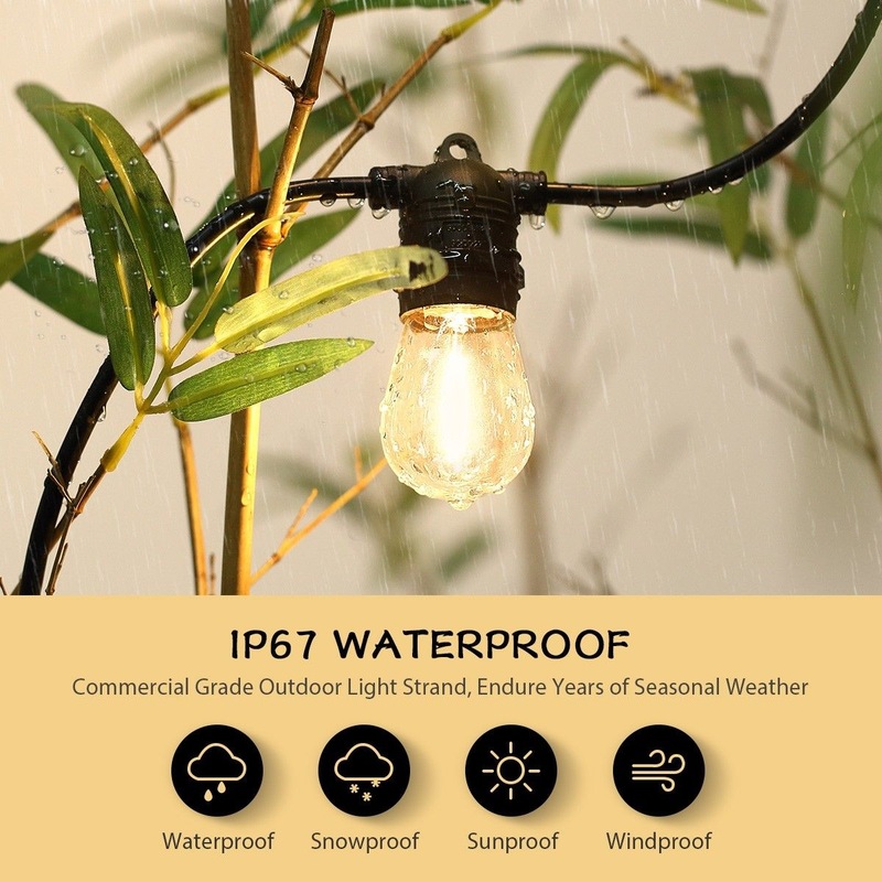 Buy 32M LED String Lights Weatherproof Outdoor Festoon Bulbs with 31 ...