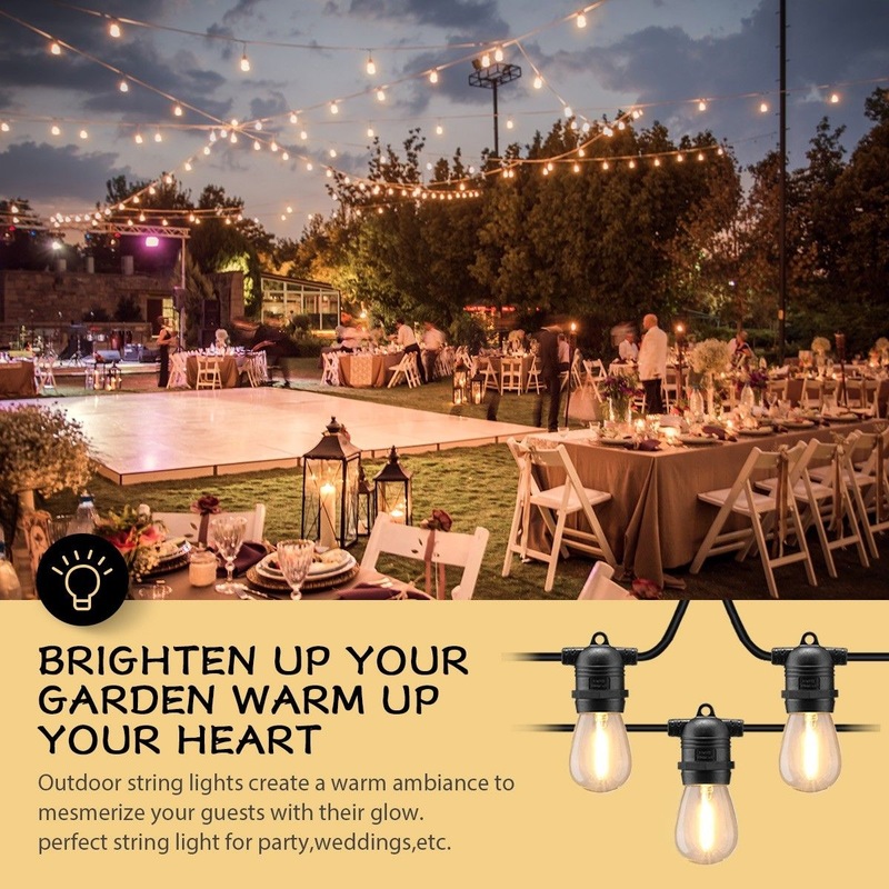 Buy 32M LED String Lights Weatherproof Outdoor Festoon Bulbs with 31 ...