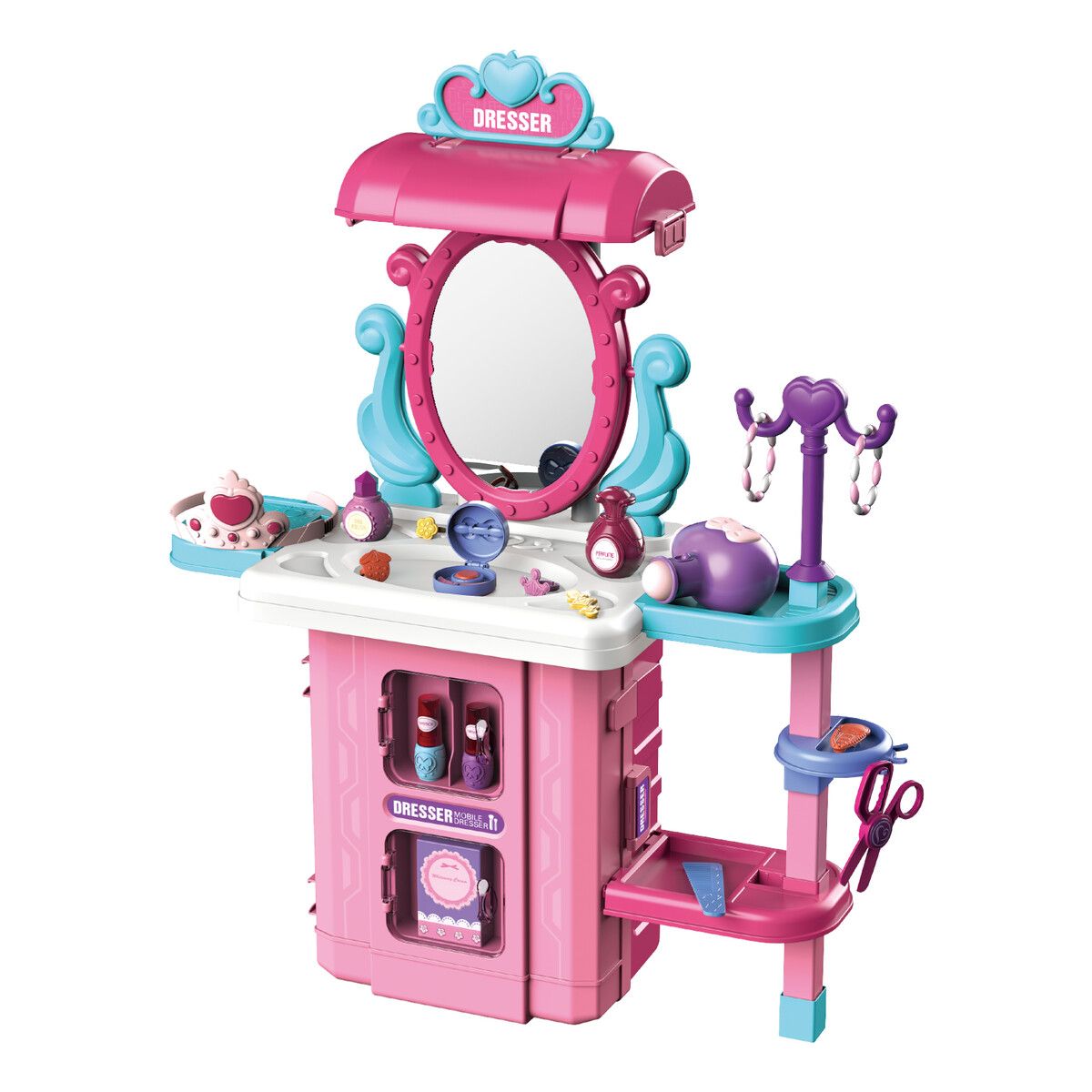 Buy 3in1 Kid Dressing Table Vanity Suitcase Set Pretend Makeup Toy Role ...