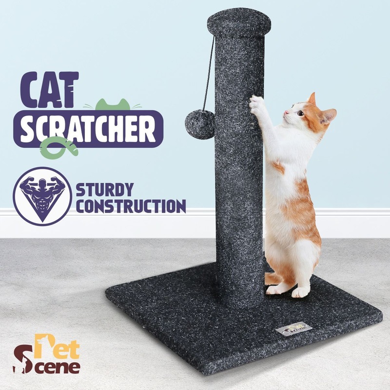 Buy 43CM Cat Scratcher Pole with Toy Grey - MyDeal