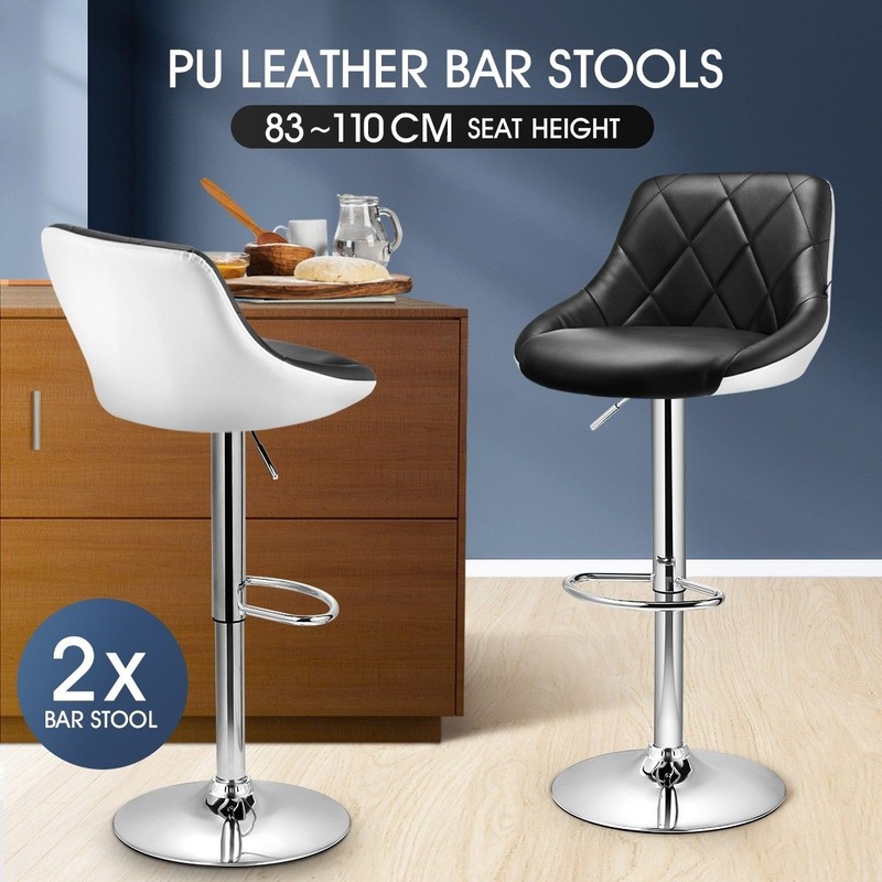 Buy Adjustable Swivel Bar Stools PU Leather for Kitchen Cafe Counter ...
