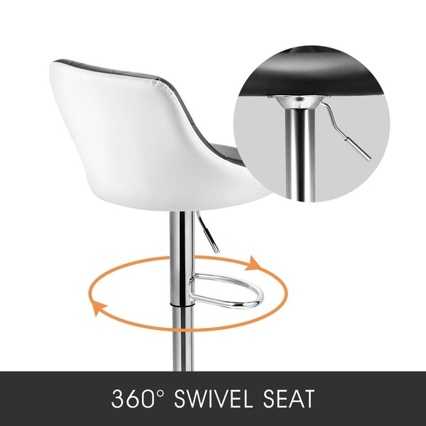 Buy Adjustable Swivel Bar Stools PU Leather for Kitchen Cafe Counter ...