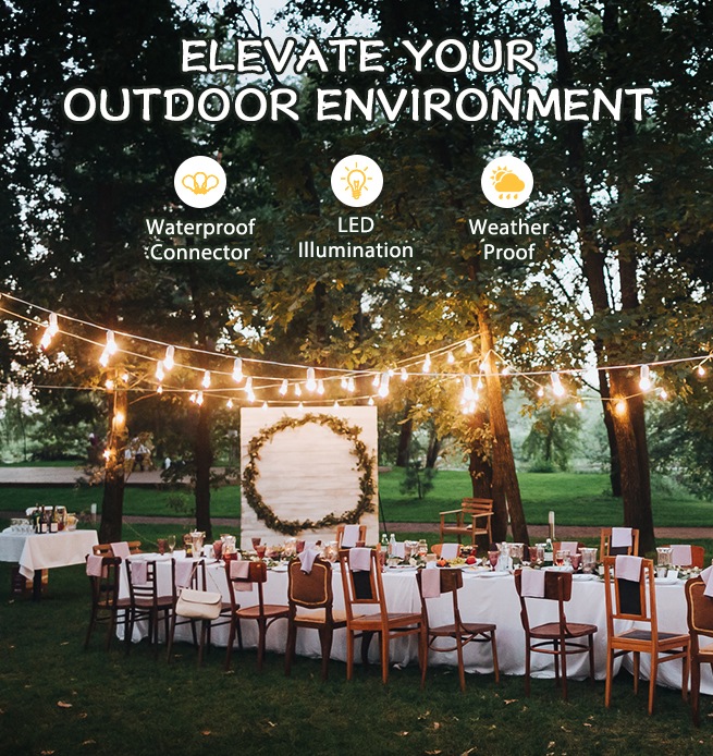 Buy 32M LED String Lights Weatherproof Outdoor Festoon Bulbs with 31 ...