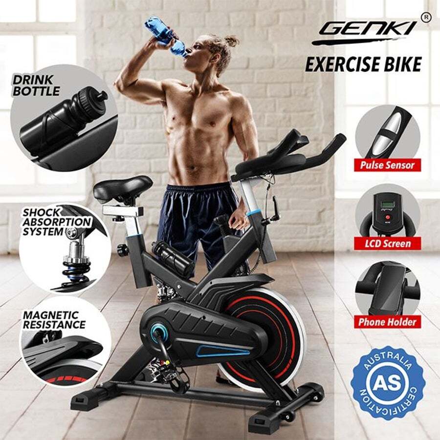 Buy Genki Exercise Bike Magnetic Spin Bike Stationary Bike Indoor ...