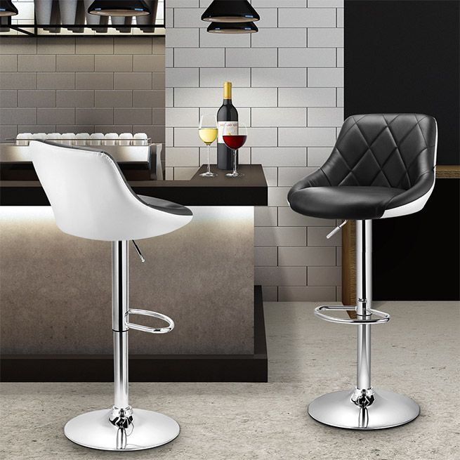Buy Adjustable Swivel Bar Stools PU Leather for Kitchen Cafe Counter ...