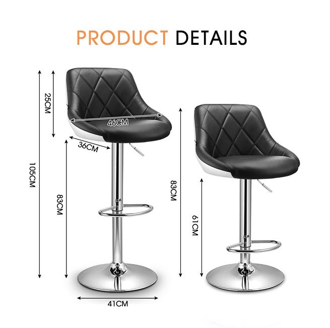 Buy Adjustable Swivel Bar Stools PU Leather for Kitchen Cafe Counter ...