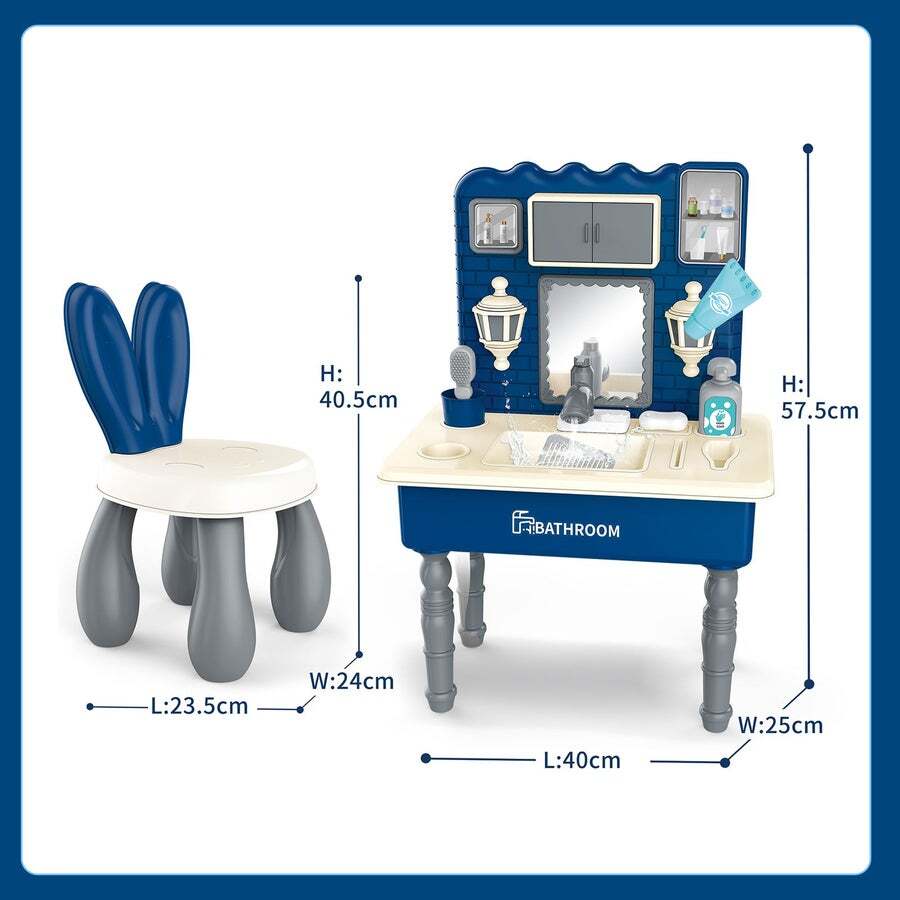 Buy Kids Wash Basin Dresser Sink Bathroom Role Pretend Play Tap Faucet ...