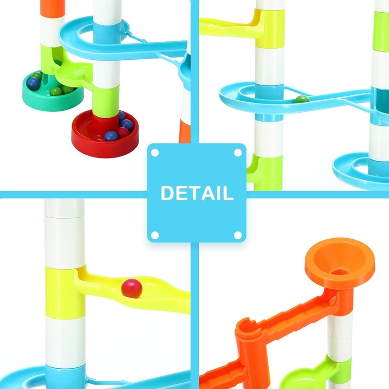 Buy DIY Marble Run Race Maze Game Marble Coater Track Toy Set 51cm Tall ...
