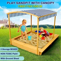 Buy Extra Large Kids Sandbox Wooden Sandpit Outdoor Children Play Set ...