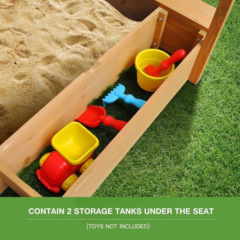 Buy Extra Large Kids Sandbox Wooden Sandpit Outdoor Children Play Set ...