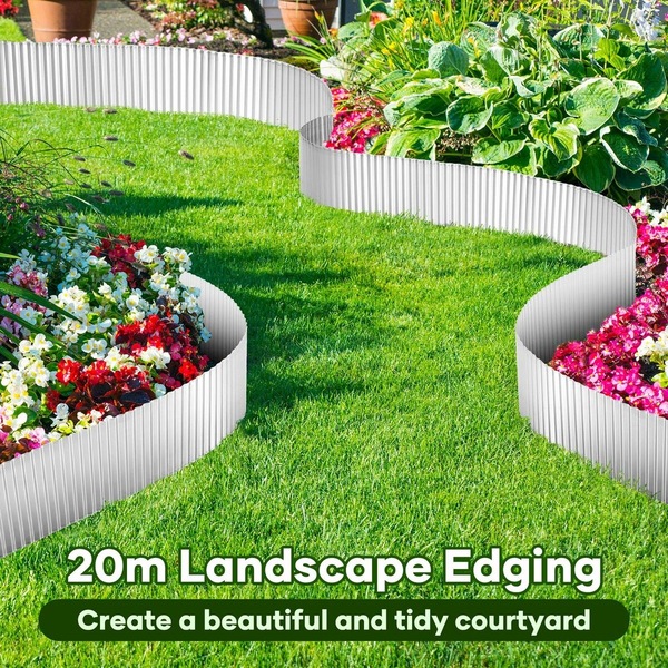 Buy Garden Bed Edging Landscape Edge 20mx30cm Lawn Border Flower Plant ...