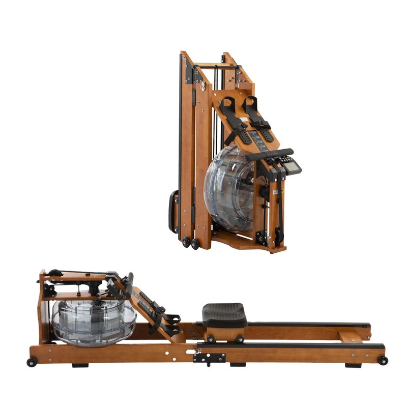 Buy Genki Foldable Wooden Water Rowing Machine Rower Home Gym LCD App ...