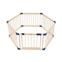 Buy Kidbot 8-Panel Wooden Baby Playpen Kids Activity Play Center Safety ...