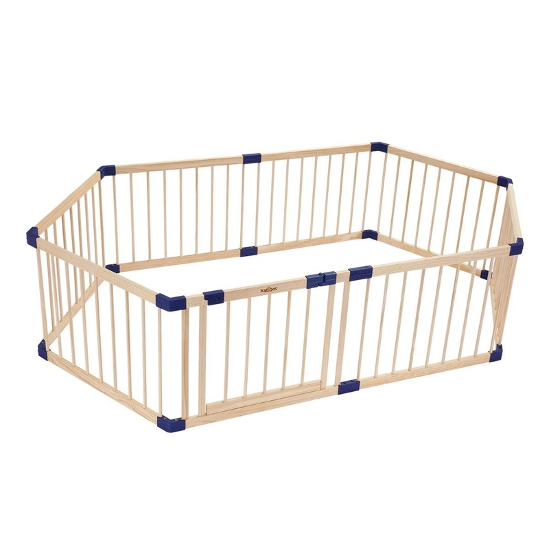 Buy Kidbot 8-Panel Wooden Baby Playpen Kids Activity Play Center Safety ...