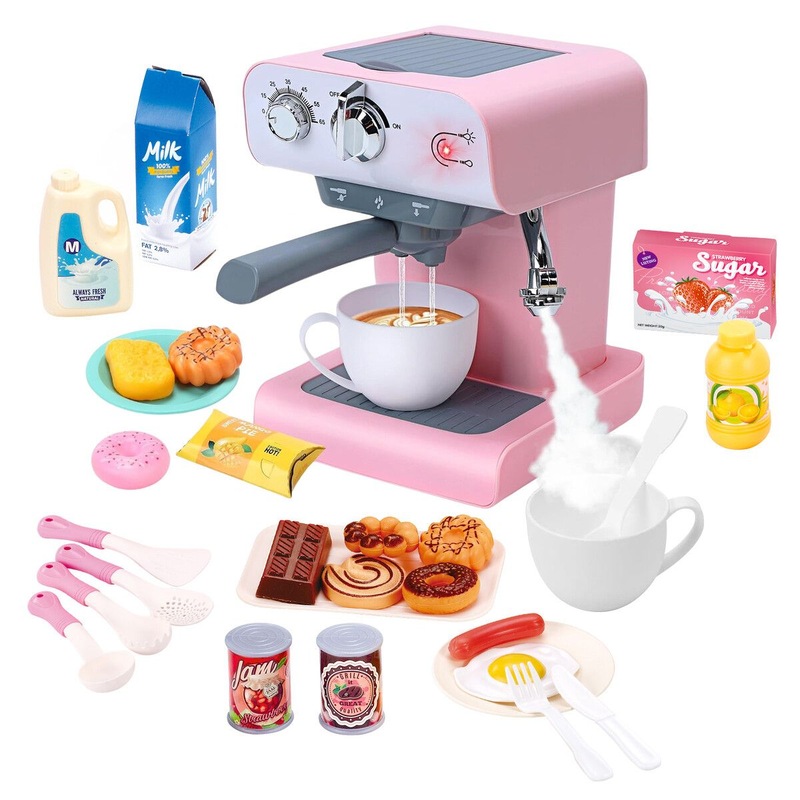 Buy Kids Coffee Machine Maker Toy Set Pretend Role Play Kitchen ...