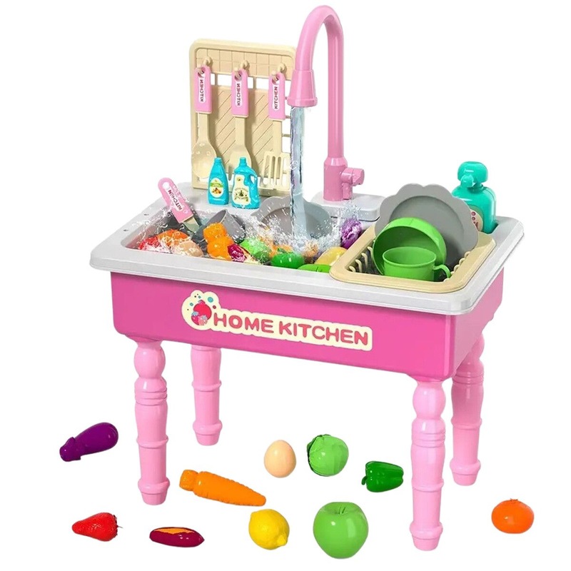 Buy Kids Kitchen Sink Wash Basin Tap Playset Faucet Pretend Role Play ...