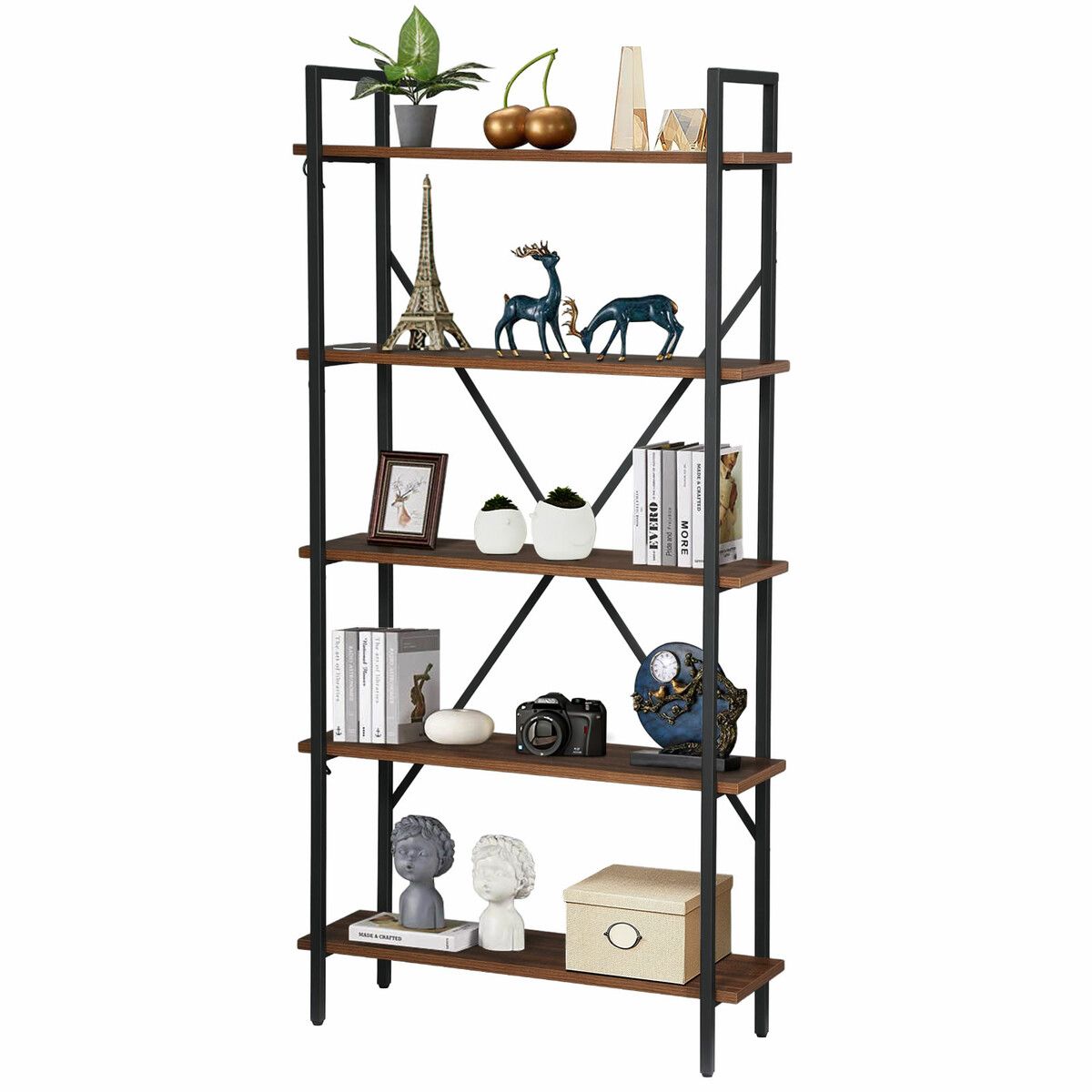 Buy LED Bookcase Bookshelf Storage Rack Lighted Display Shelves Ladder ...