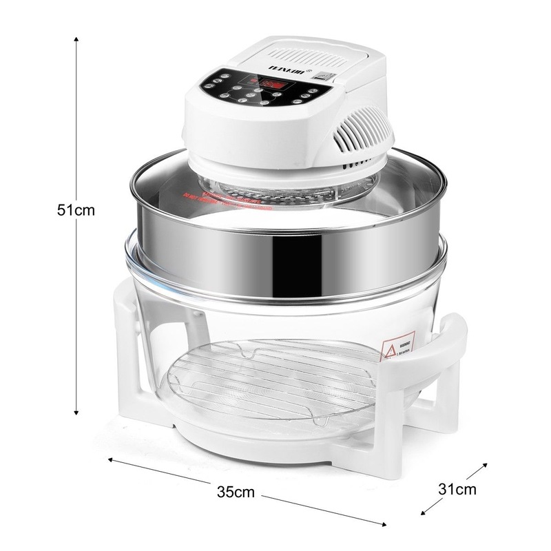 Buy Maxkon 17L Halogen Oven Cooker Air Fryer with LED Display White ...