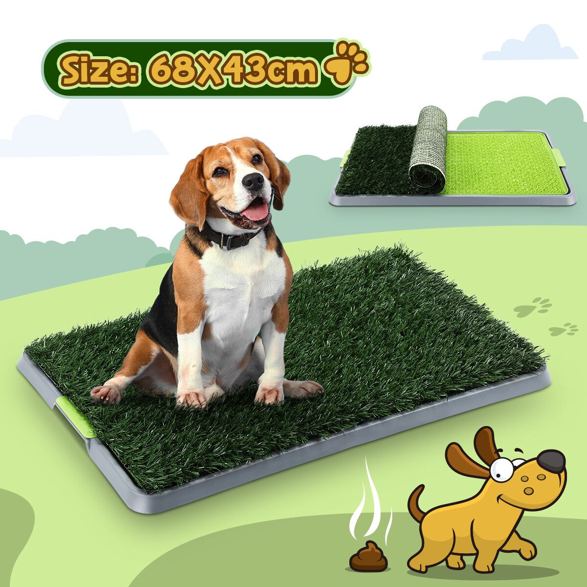 Buy Pet Dog Grass Toilet Pee Pad Indoor Puppy Potty Training Mat Patch ...