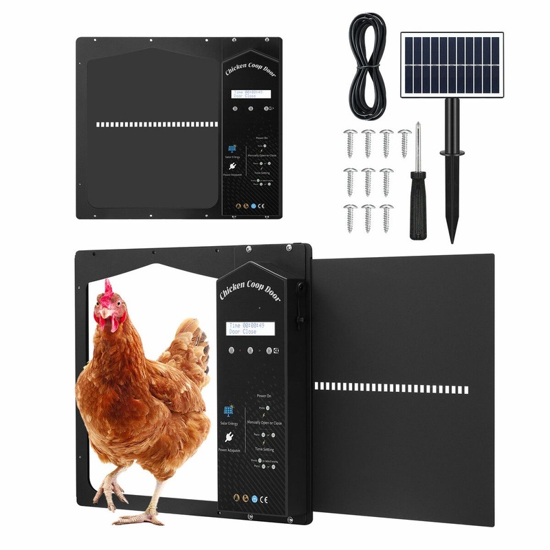 Buy Solar Automatic Chicken Coop Door Auto Hen House Pen Run Poultry ...