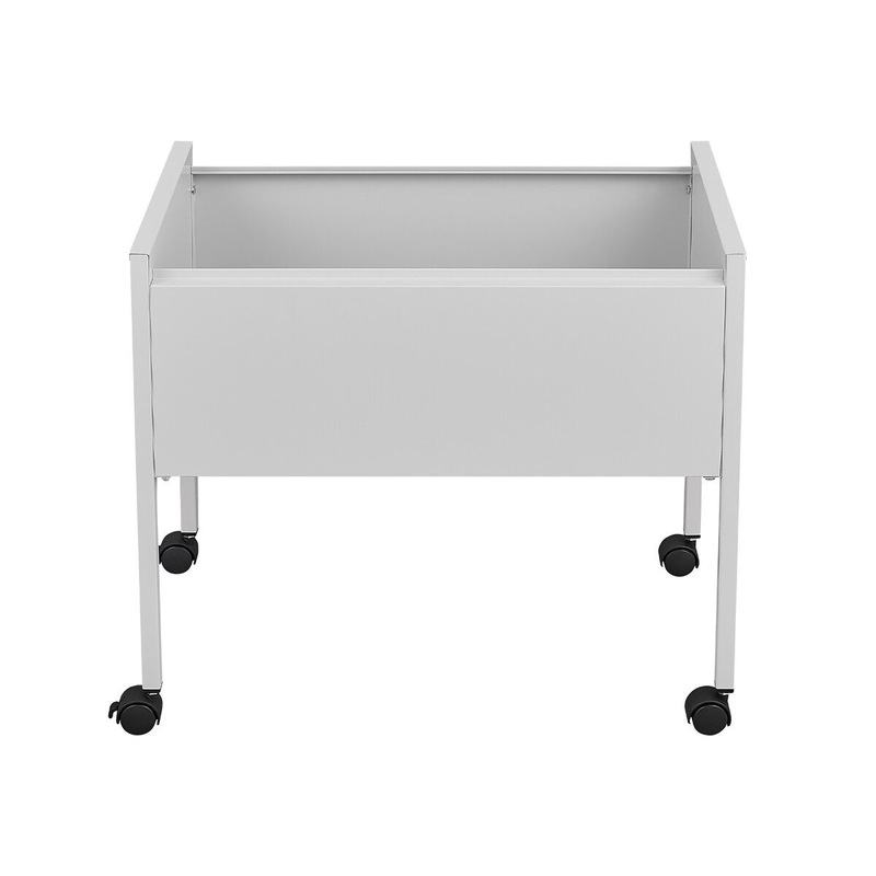 Buy Steel File Folder Holder Trolley Office White Metal Filing Storage ...