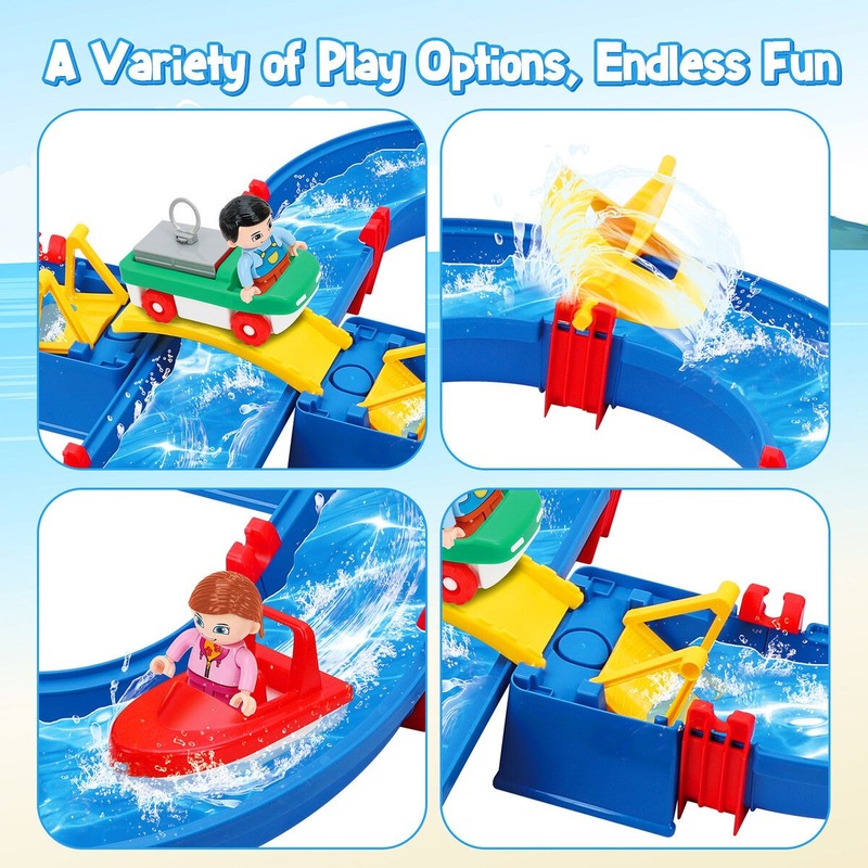 Buy Water Way Toys 50 PCS DIY Play Table Building Blocks Aquaplay Park ...