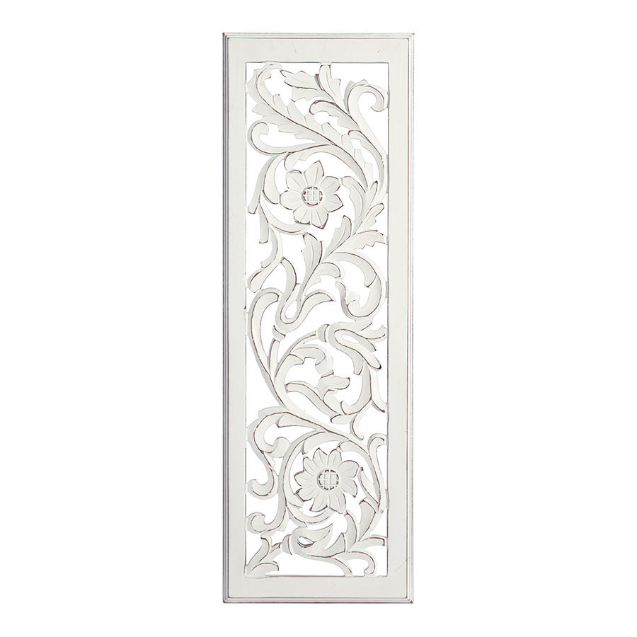 Buy Willow & Silk Floral Rectangle Carved Wall Panel - MyDeal Australia