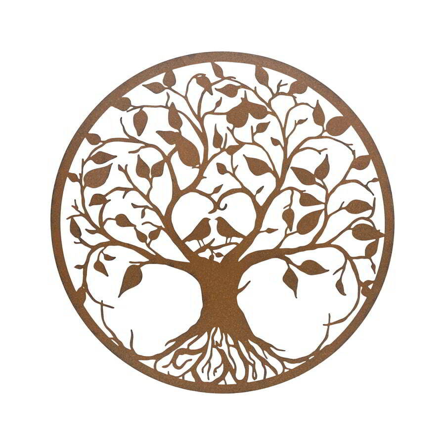 Buy Willow & Silk 60cm Laser-cut Tree Of Life Lovebirds Wall Art - Rust ...