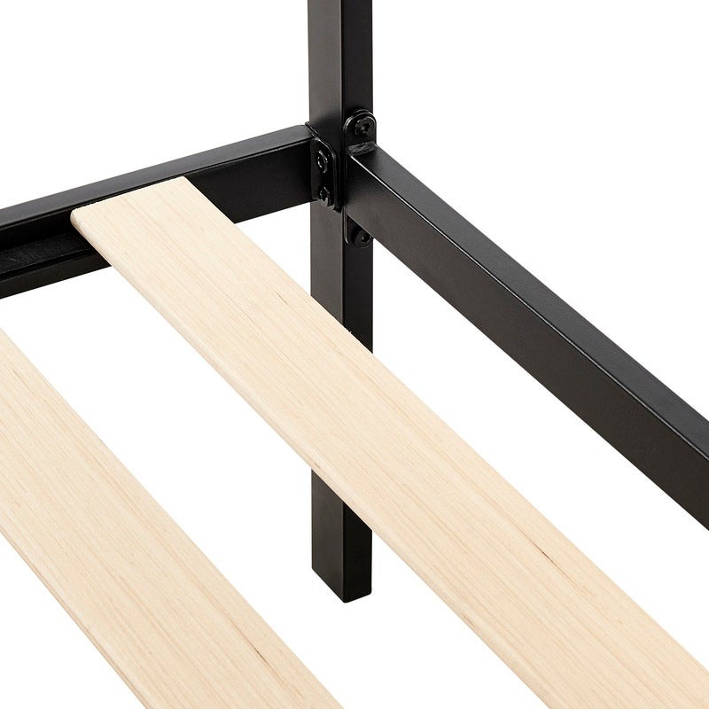 Buy DukeLiving Carter Industrial Platform Bed Frame with Headboard ...