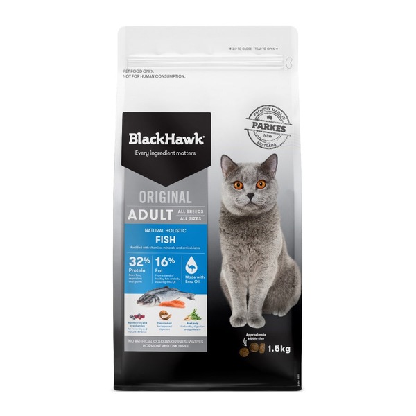 Buy Black Hawk Cat Food Feline Fish - MyDeal Australia