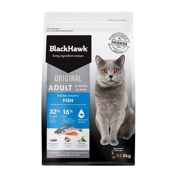Buy Black Hawk Cat Food Feline Fish - MyDeal Australia