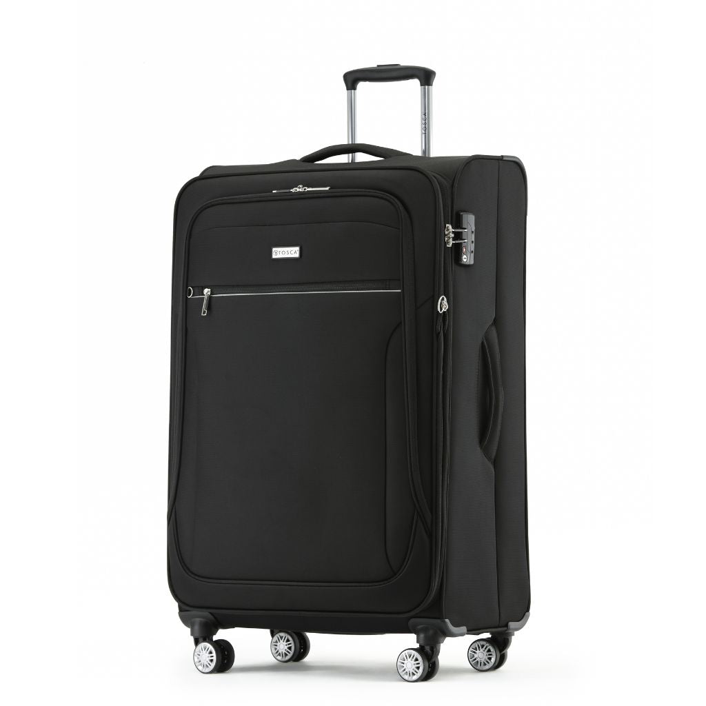 Buy Tosca Transporter Large Softsided Spinner Suitcase - Black - MyDeal ...